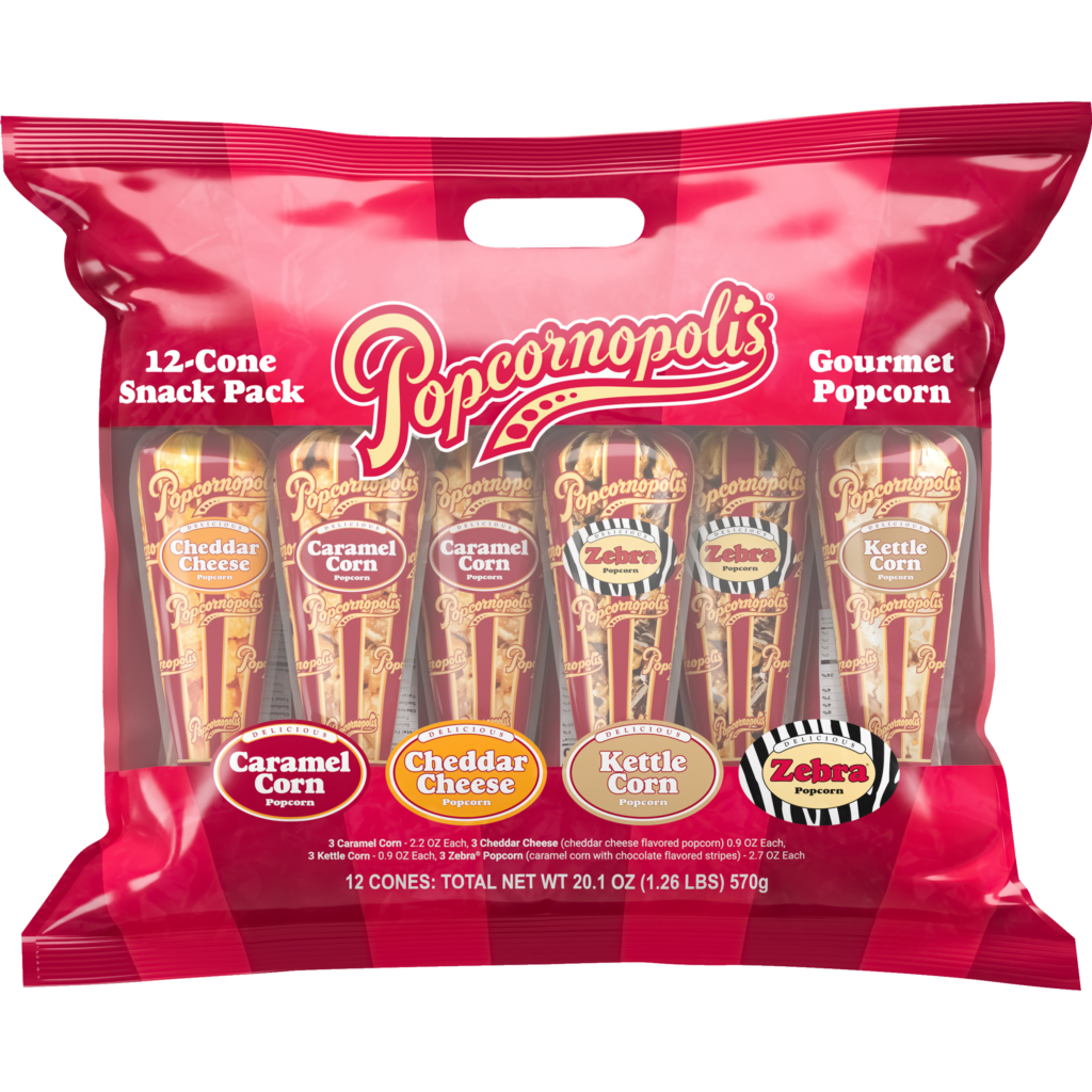 Premium Assortment 12 Cone Variety Snack Pack - Popcornopolis
